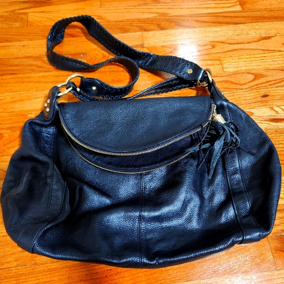 Onna Ehrlich | Bags | Onna Erlich Rachel Black Pebbled Leather Hobo ...